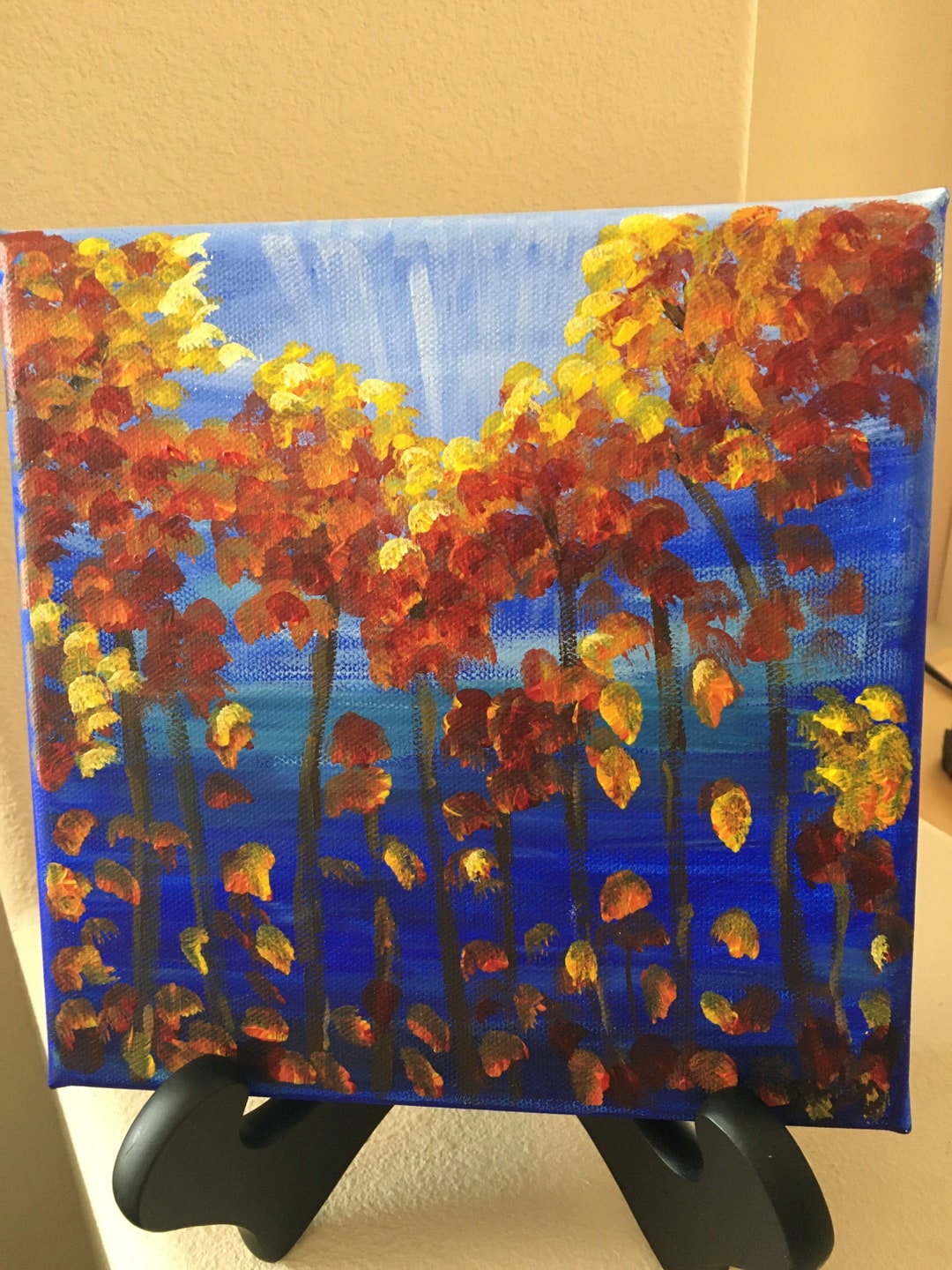 Abstract Fall Acrylic Painting: 8x8 Original Canvas Art - Etsy