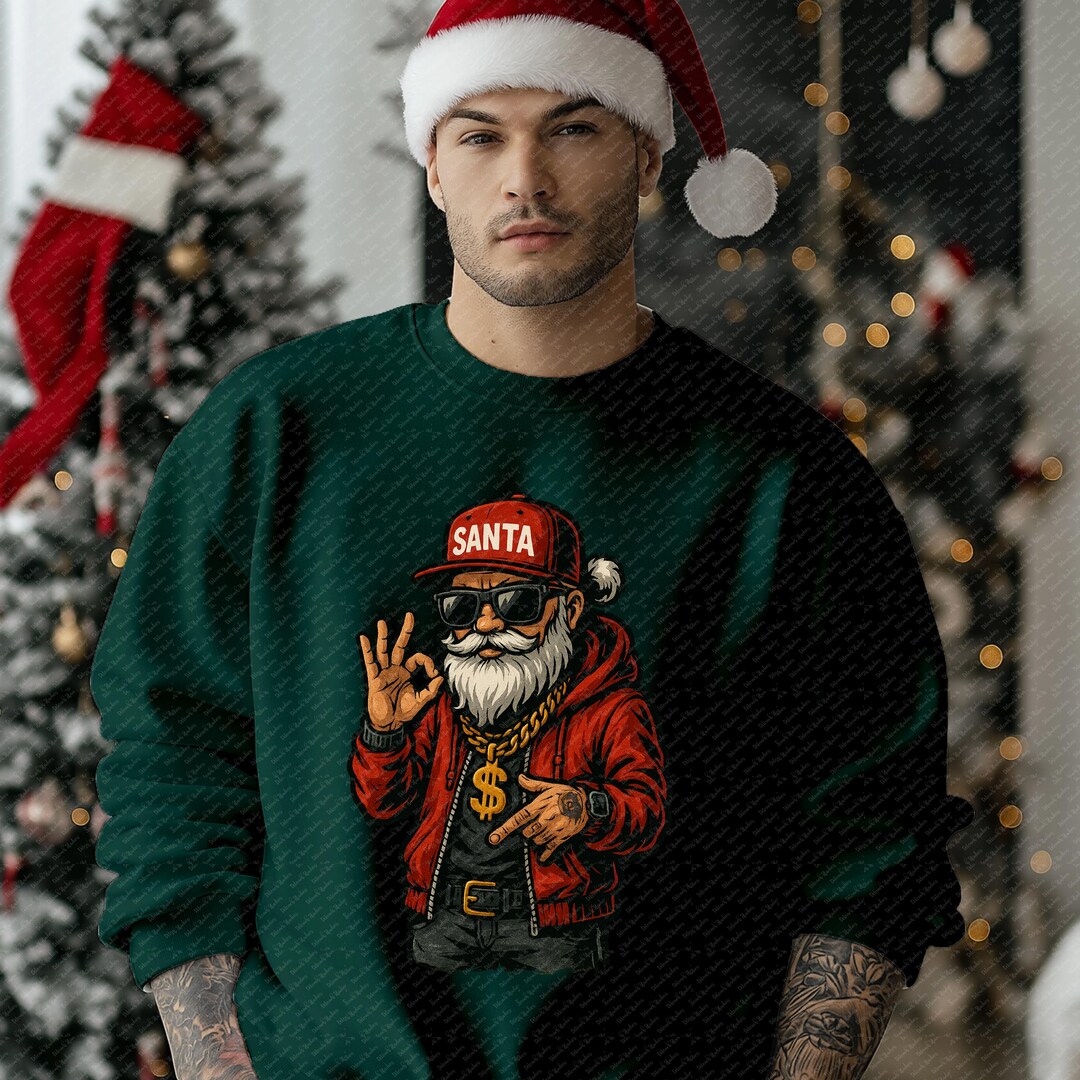 Urban Sleigh King PNG | Hip Hop Santa Christmas Clipart | Streetwear ...