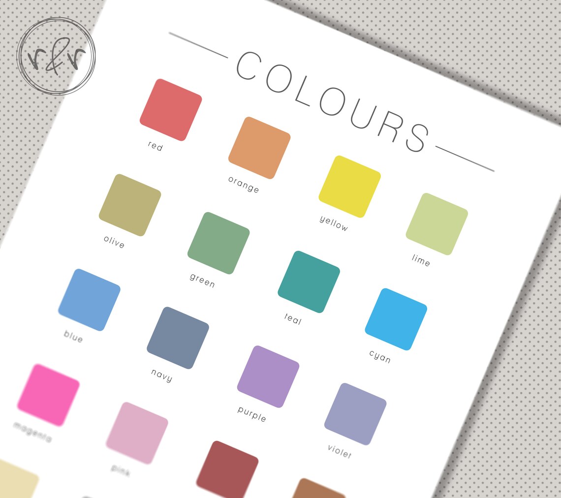 Colour Print Color Poster Educational Poster Colour Art | Etsy