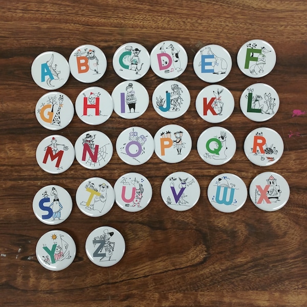 Alphabet Buttons - Etsy