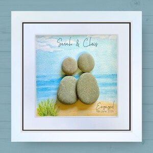 Engagement Personalised Pebble Art Keepsake Gifts for Couple. Unique ...