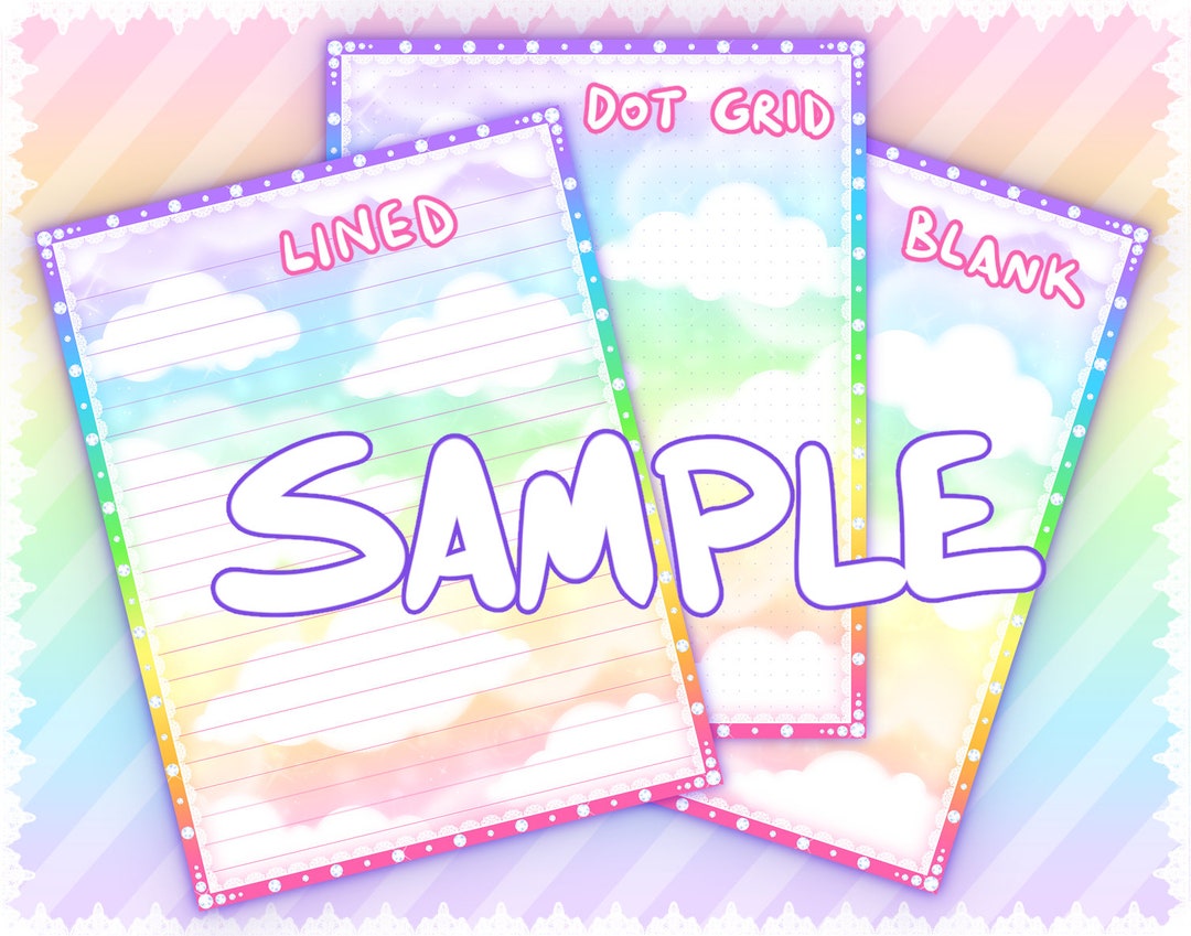 Rainbow Clouds Printable Journal Pages - Instant Digital Download - Etsy