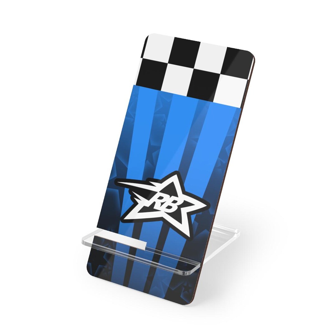 Cell Phone Stand - Blue / Black / Checker - Etsy