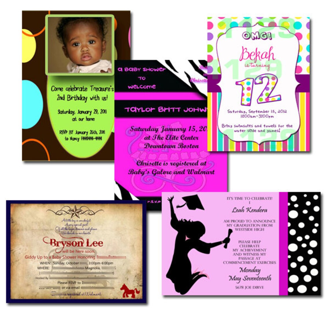 Custom Invitations and Birth Announcements - Etsy