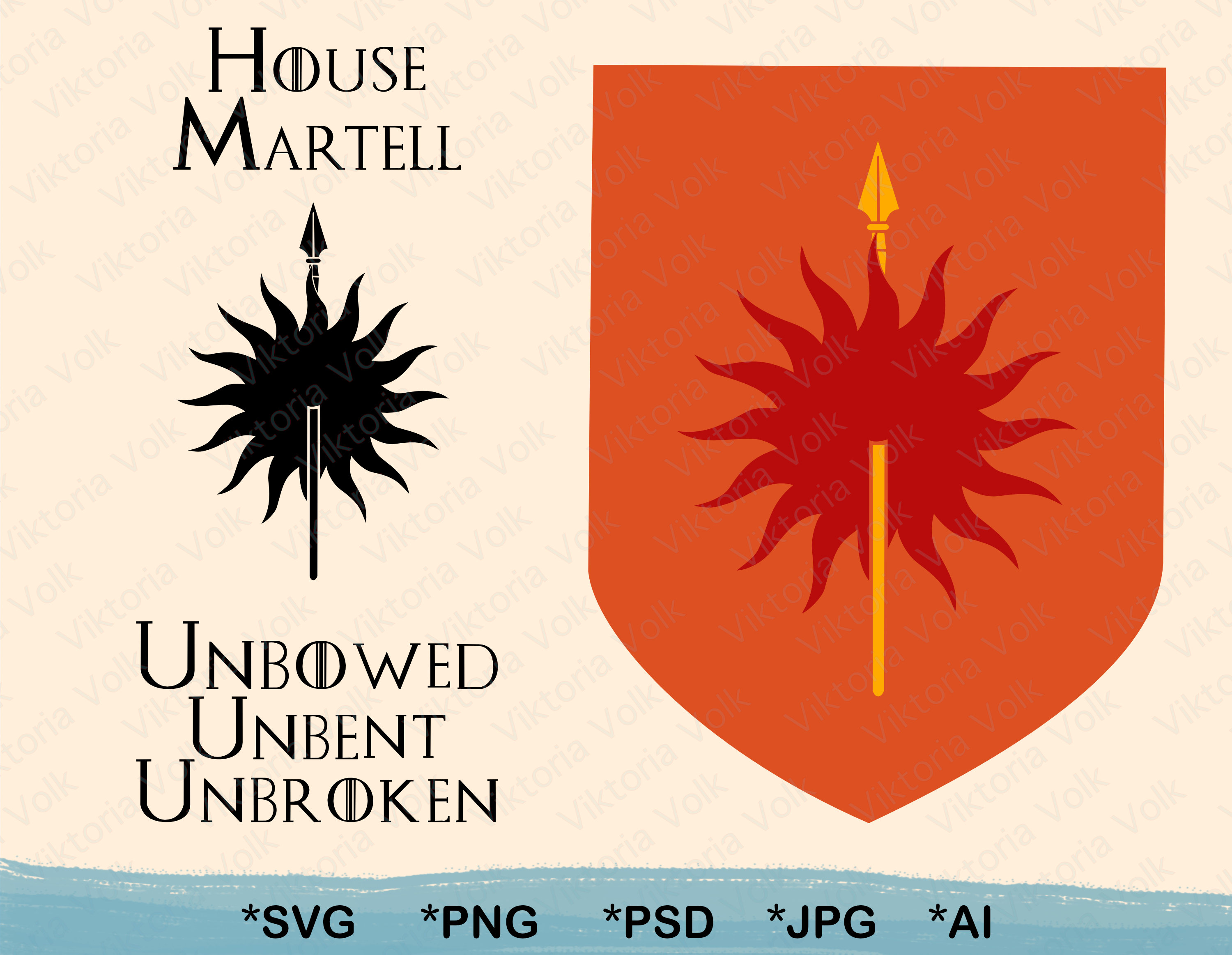 House Martell SVG Bundle Game of Thrones Cut File Martell | Etsy