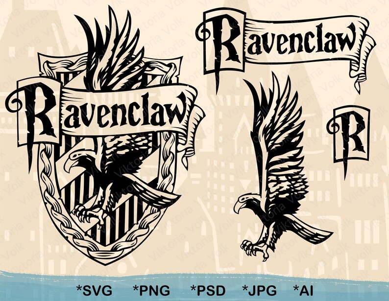 Clip Art Art & Collectibles Ravenclaw Crest Banner Outline High Detail ...
