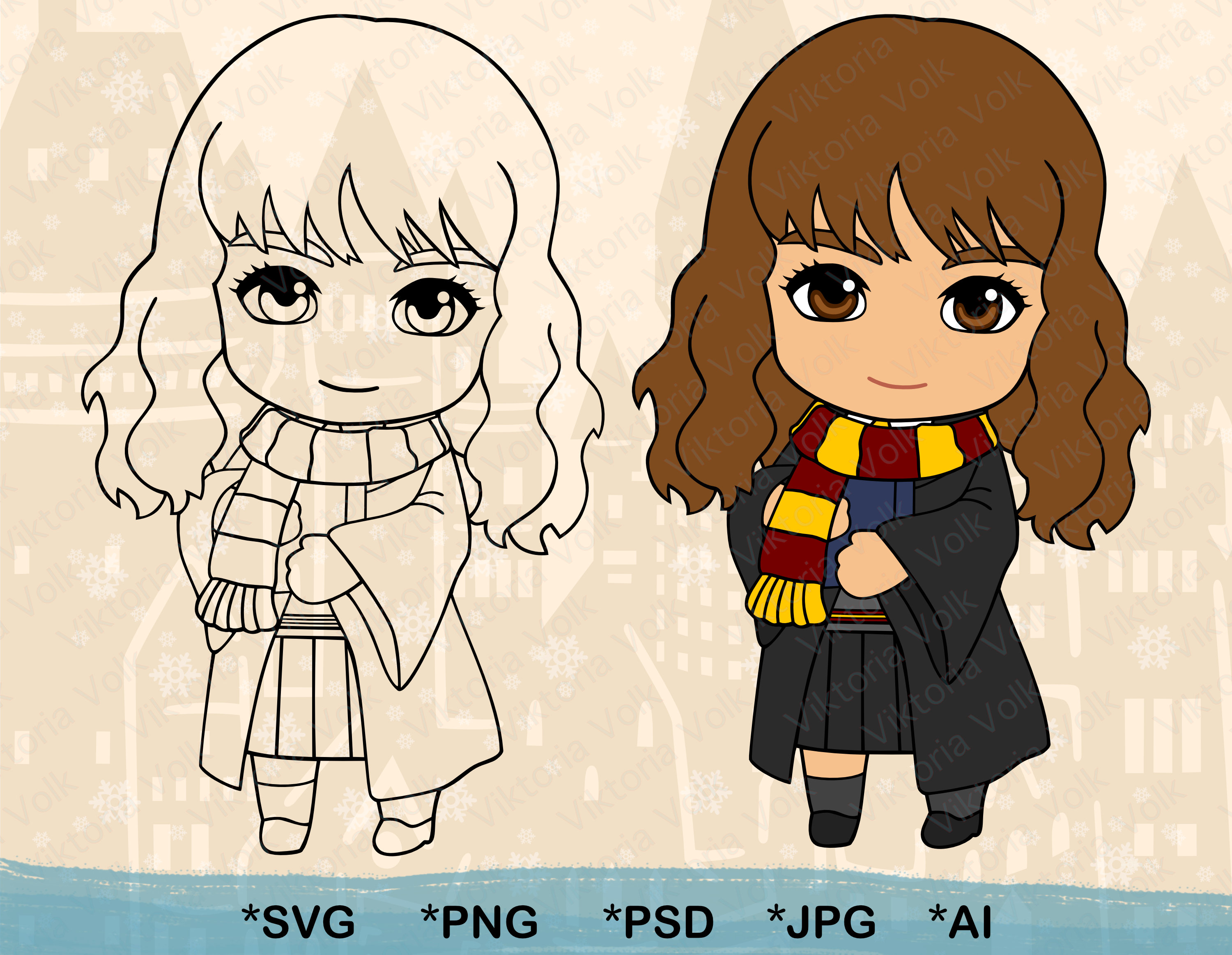 Little Hermione Clipart SVG Bundle Cute Hermione Layered Cut | Etsy