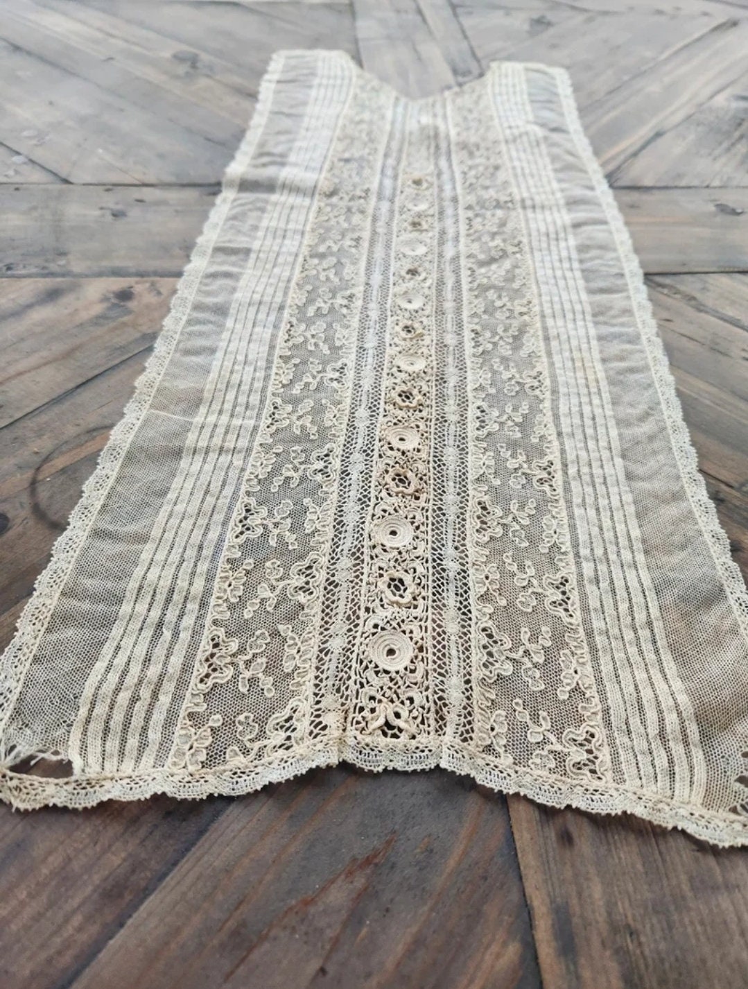 1900 Handmade Lace Modesty Panel Edwardian Victorian Antique Lace ...