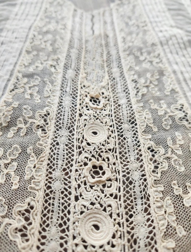 1900 Handmade Lace Modesty Panel Edwardian Victorian Antique Lace ...