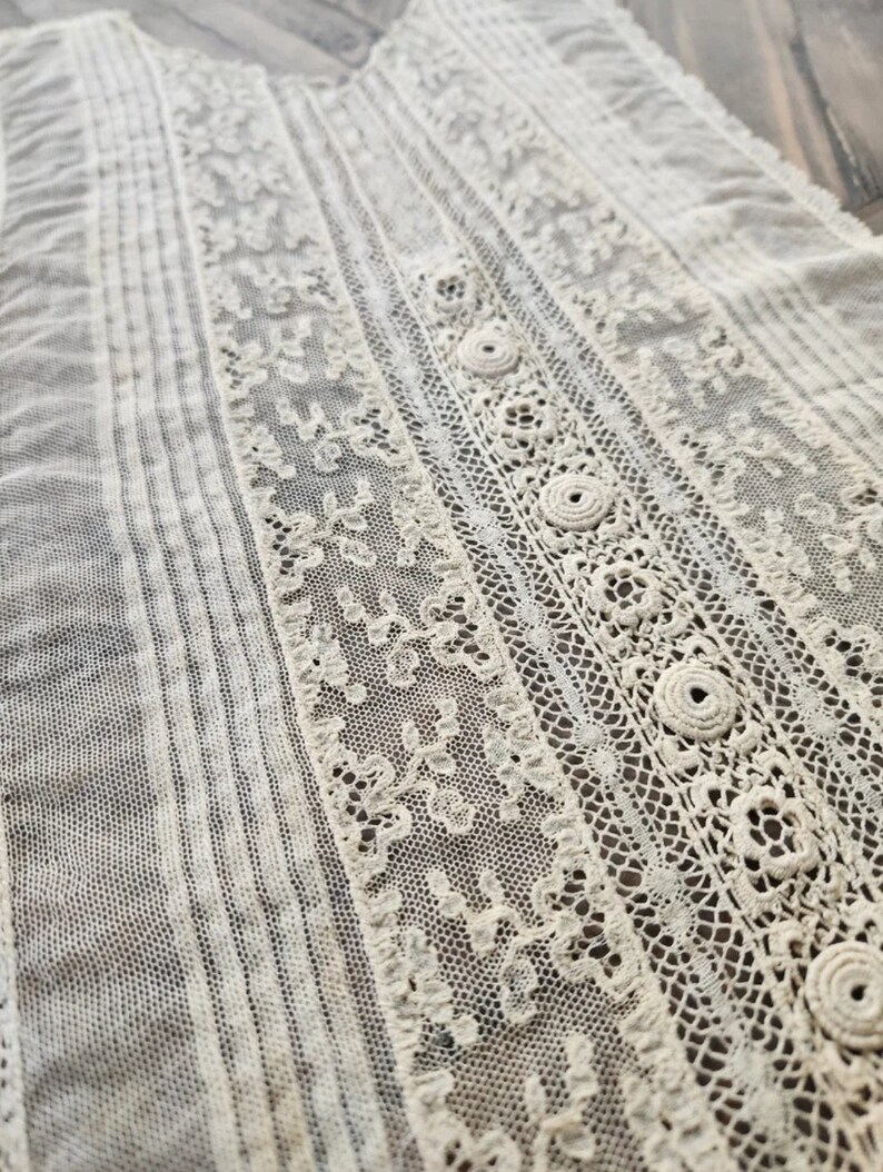 1900 Handmade Lace Modesty Panel Edwardian Victorian Antique Lace ...