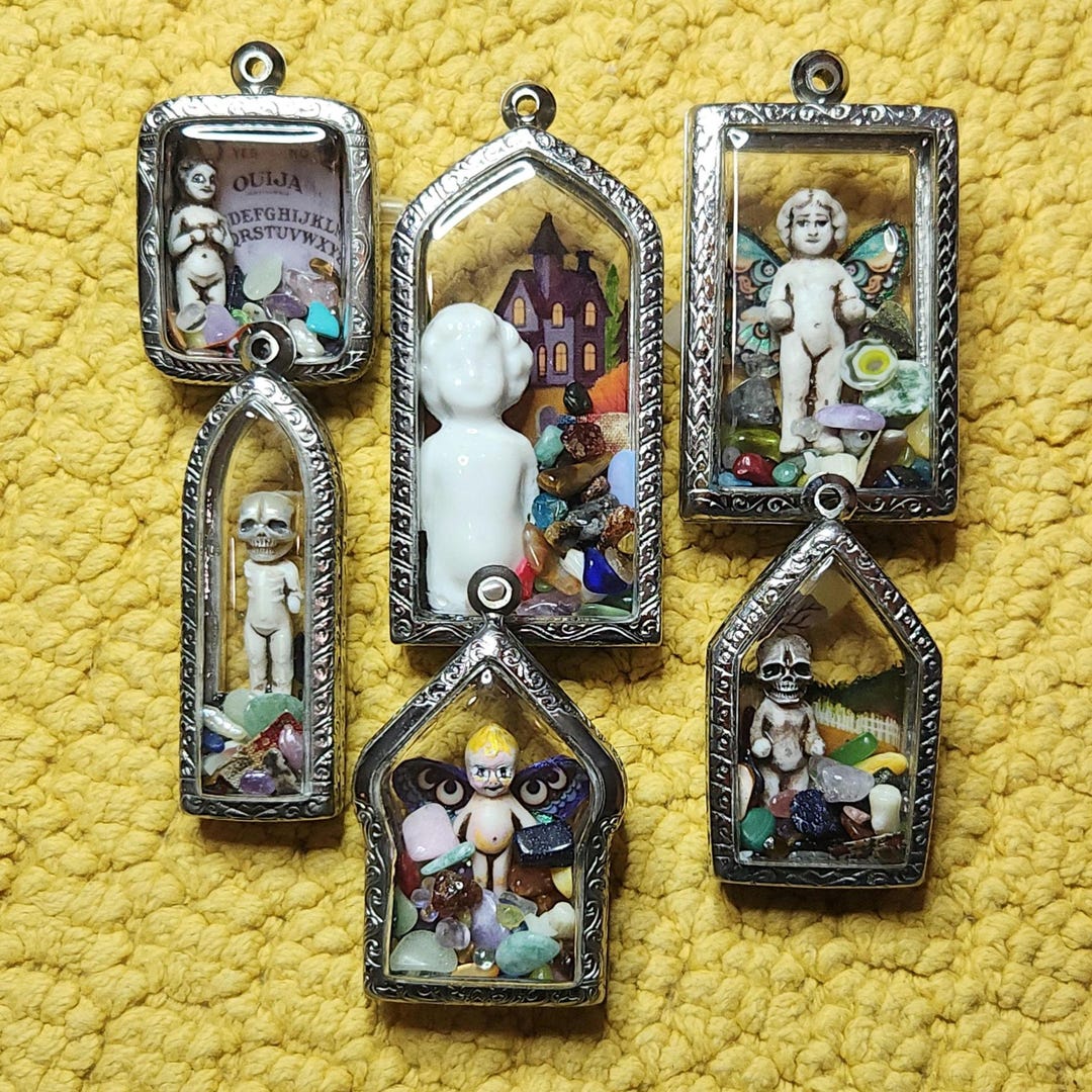 Spooky Antique Miniature Doll Jewelry, Victorian Frozen Charlotte ...