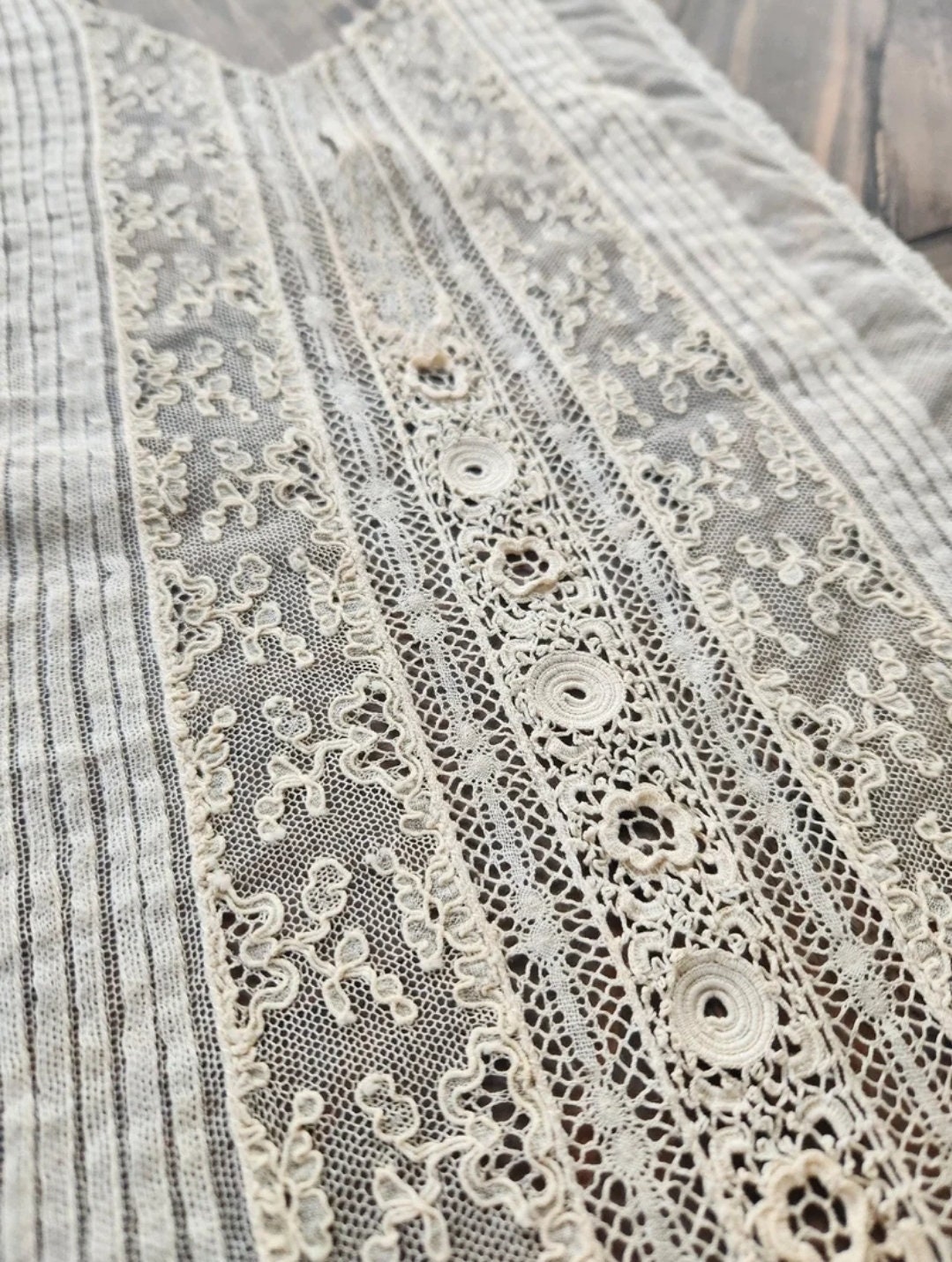 1900 Handmade Lace Modesty Panel Edwardian Victorian Antique Lace ...