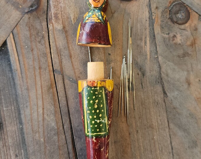 1800s Hand Carved Needle Case Victorian Granny Sewing Kit RARE Wooden ...