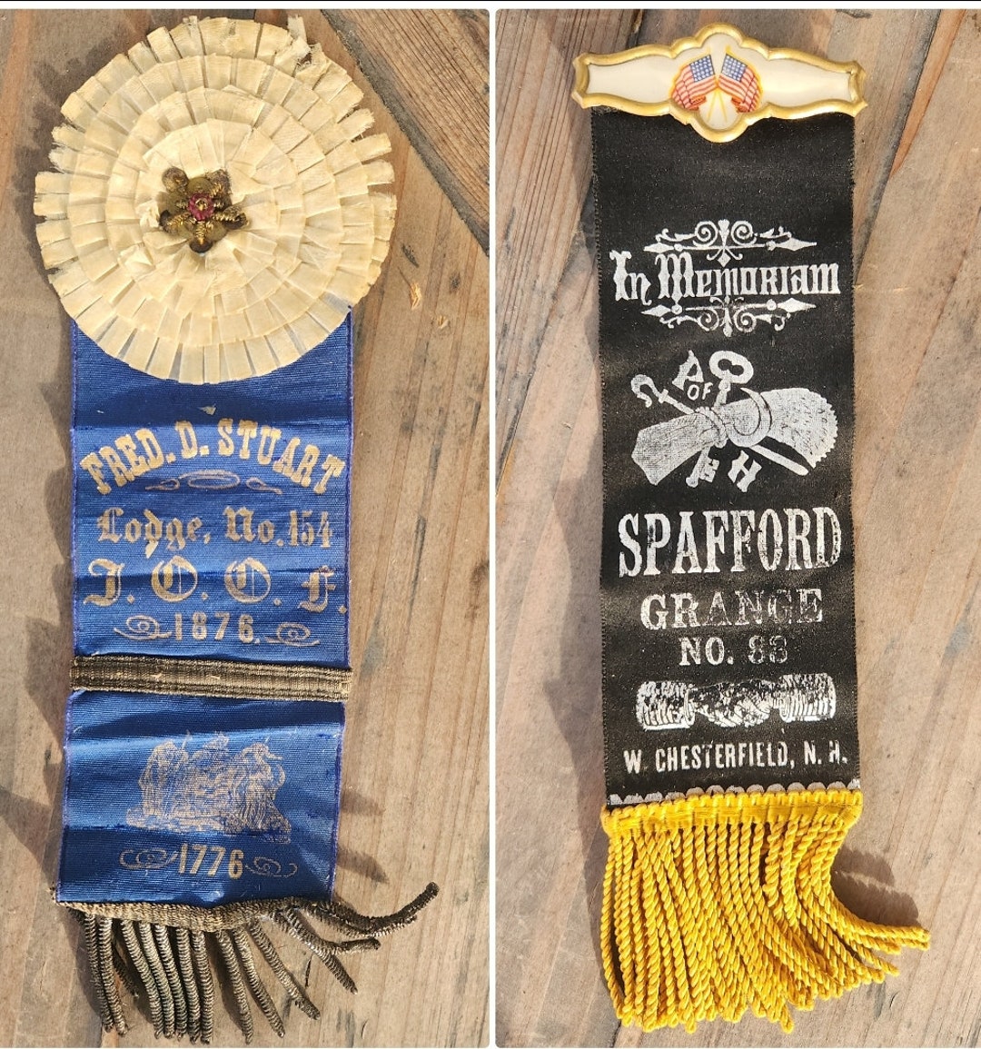 Antique 1800s in Memoriam Ribbon and Hand Sewn Commemorative Ribbon ...