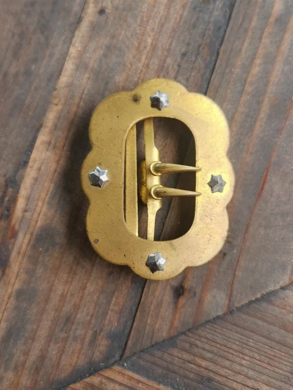 Early 1900s Edwardian brass belt buckle Victorian vin… - Gem