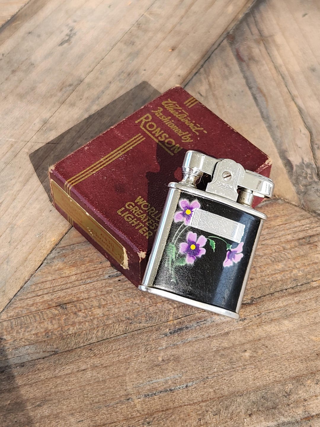 Isqueiro vintage Ronson Princess, acessório para fumar com flores ...