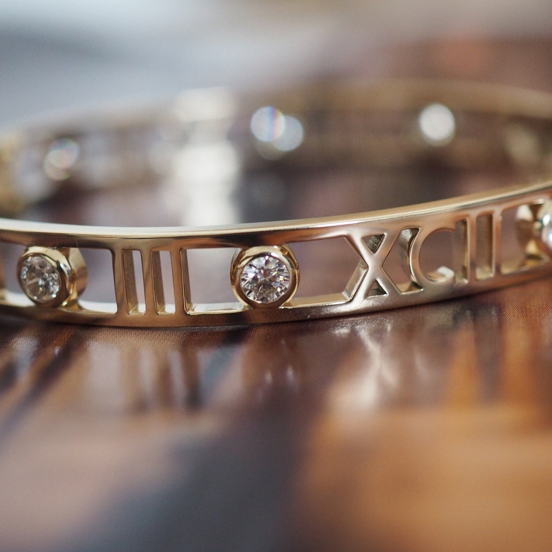 Roman Numeral Gold Bangle With Screwdriver - Etsy