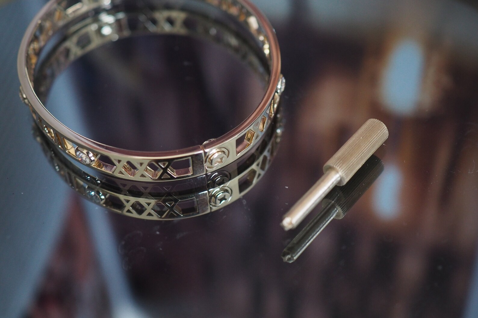 Roman Numeral Gold Bangle With Screwdriver - Etsy