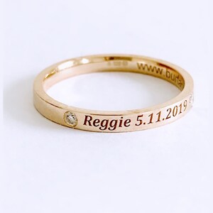 Name With Birthdate and Diamond Ring - Etsy UK