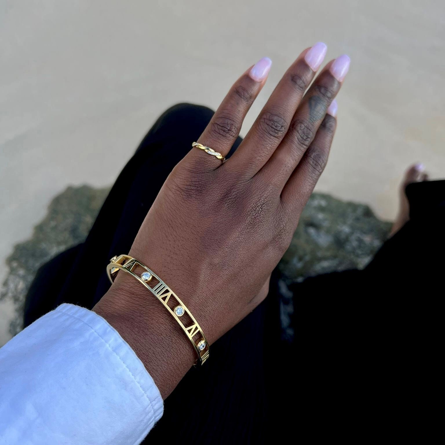 Roman Numeral Gold Bangle With Screwdriver - Etsy