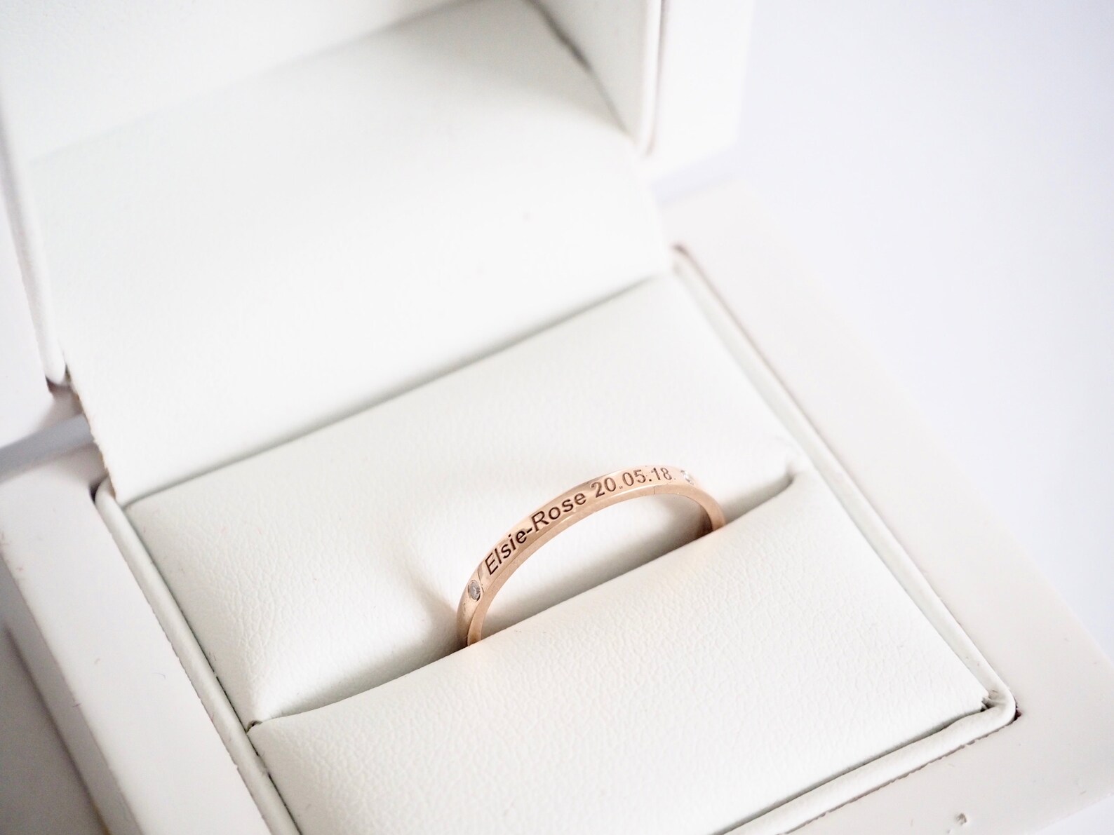 Name With Birthdate and Diamond Ring - Etsy UK