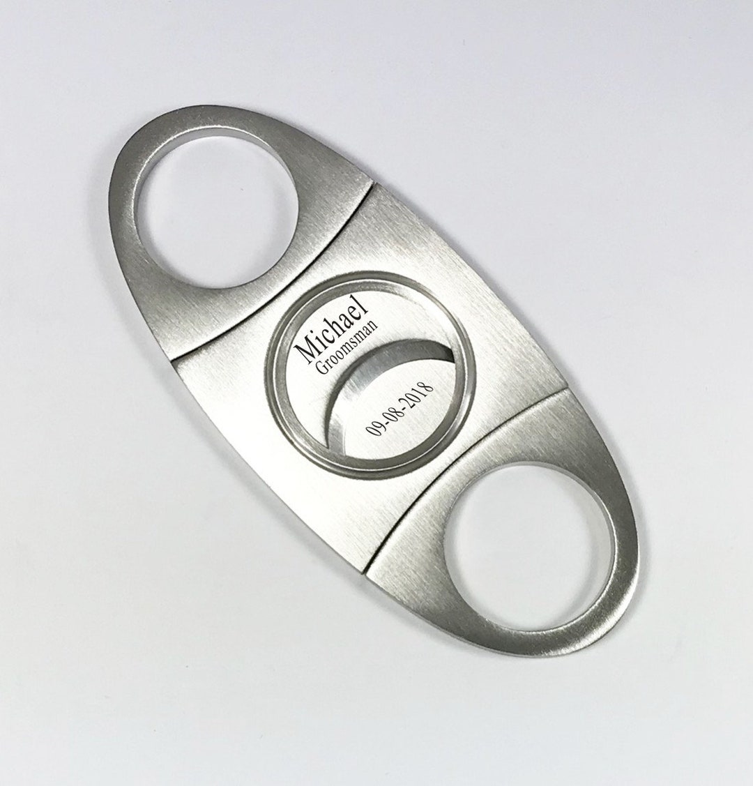 Personalized Engraved Stainless Steel Cigar Cutter for Groomsmen ...