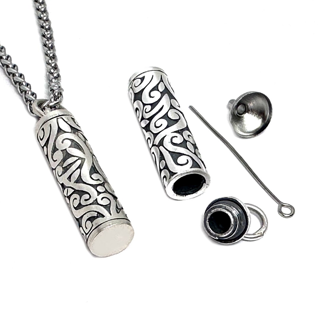 999 Sterling Silver URN Necklace, Handmade Flower Keepsake Ashes Urn ...