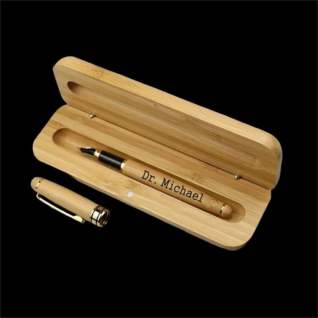 Personalized Wood Ink Pen, Custom Engraved Fountain Pen Gift for Men ...