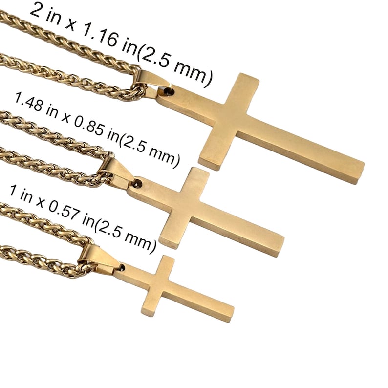Personalized Gold Plated Cross Necklace: Engraved Stainless Steel ...