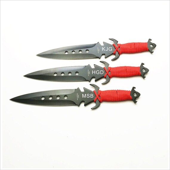 Cutlery & Knives Home & Living Cookware Engraved Custom Throwing Knife Throwing Knives Set ...