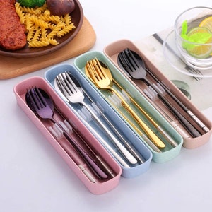 Personalized Utensil Set & Case ,outdoor Flatware Set Fork Spoon ...