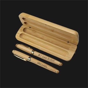 Personalized Wood Ink Pen and Sign Pen Set , Custom Engraved Fountain ...
