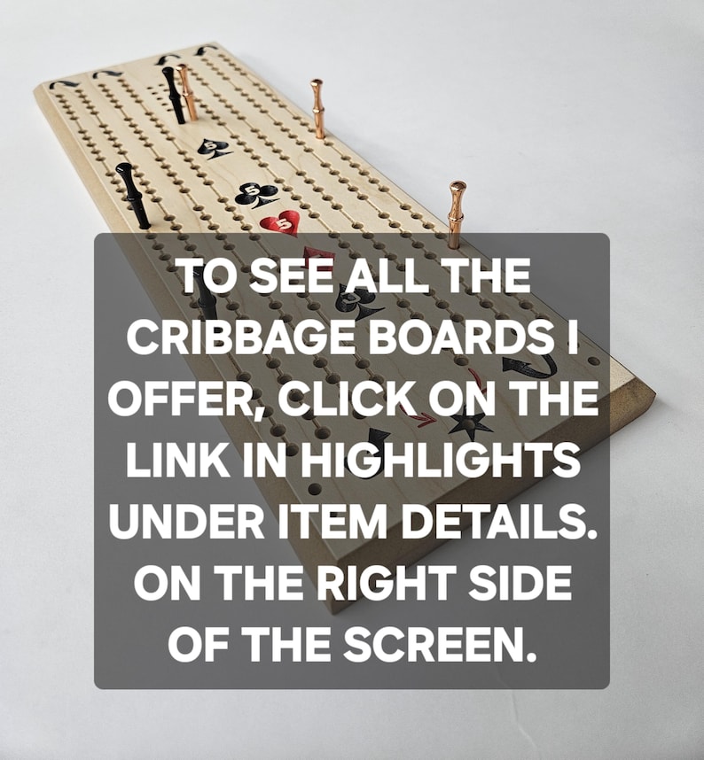 Extra Large 4 Player Cribbage Board | Four Track Wooden Board | Large ...