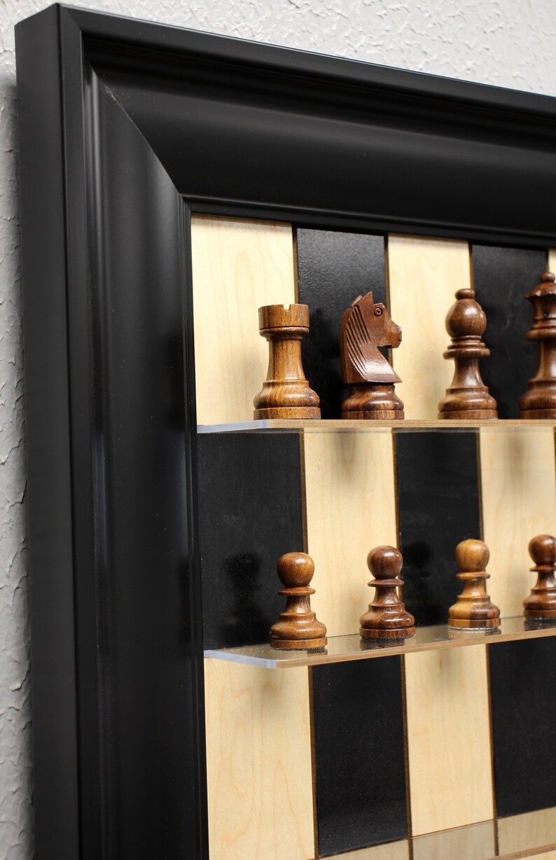 Black Maple Straight up Chess Vertical Wall Mounted Chess - Etsy