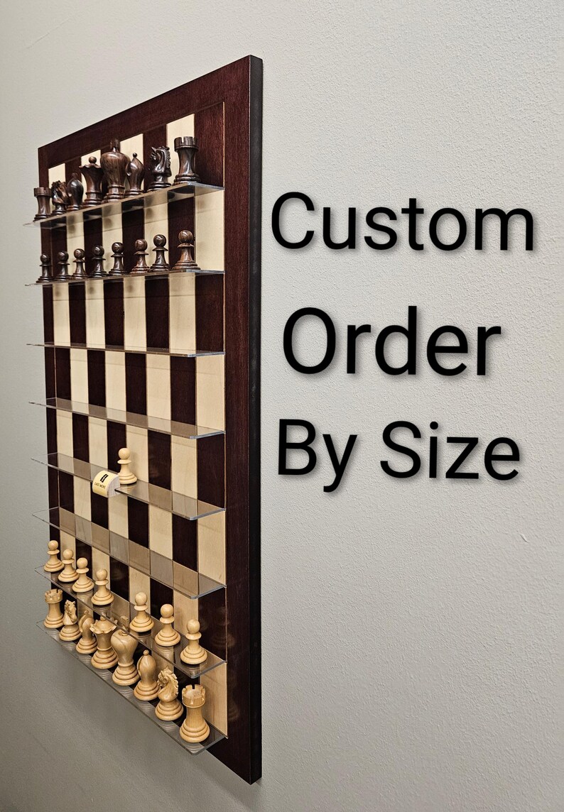 Custom Size Vertical Wall Mounted Chess Board | Fits Your Chess Pieces ...