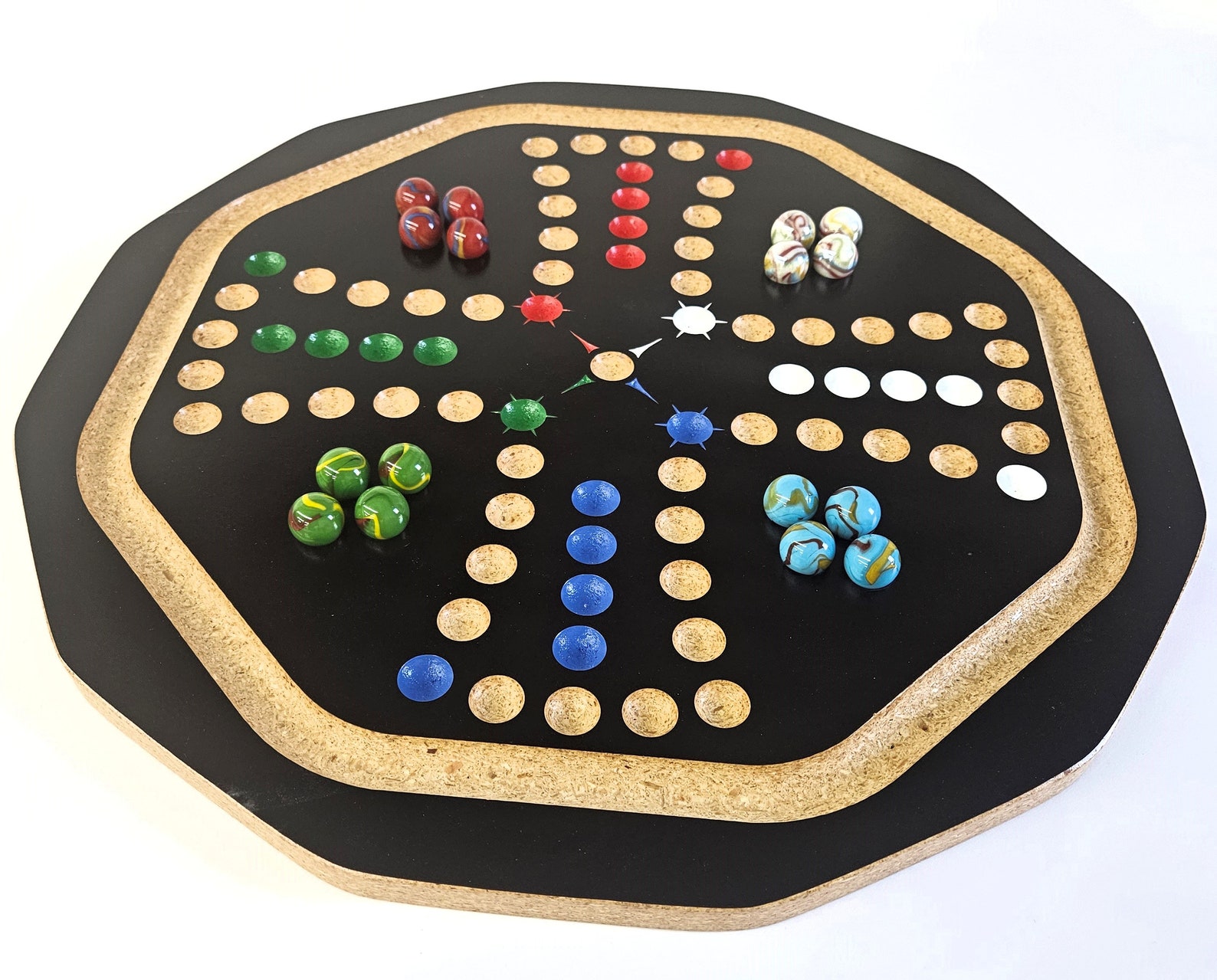 20” Aggravation Wahoo Marble Board Black Melamine Double Sided Fast ...
