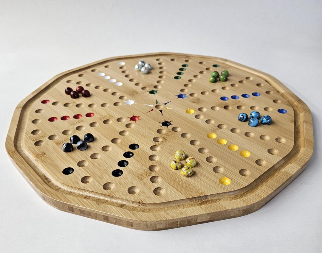 20" Carbles Board With Marble Catcher, Made Out of Bamboo. Wth 5/8 ...