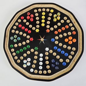 15 Aggravation Board With Standard 5/8 Marbles, Double Sided With ...