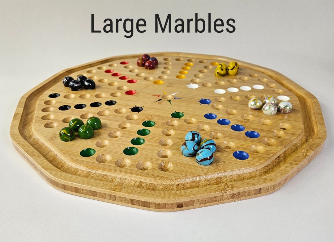 20" Bamboo Aggravation/fast Track With Large 7/8" Marbles, With Marble ...