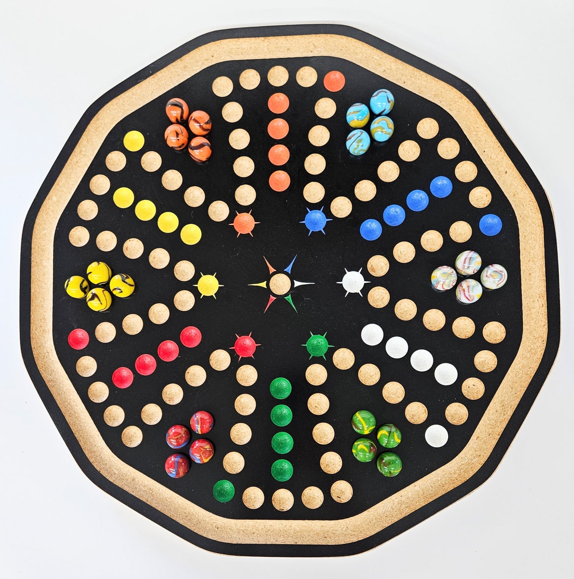 20” Aggravation Wahoo Marble Board Black Melamine Double Sided Fast ...