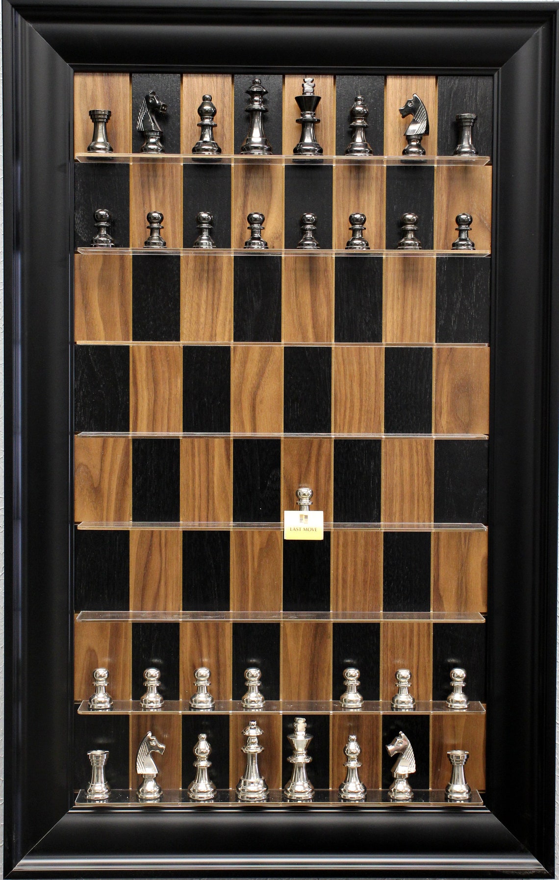 Tablero de ajedrez recto de nogal negro con opción para piezas | Etsy
