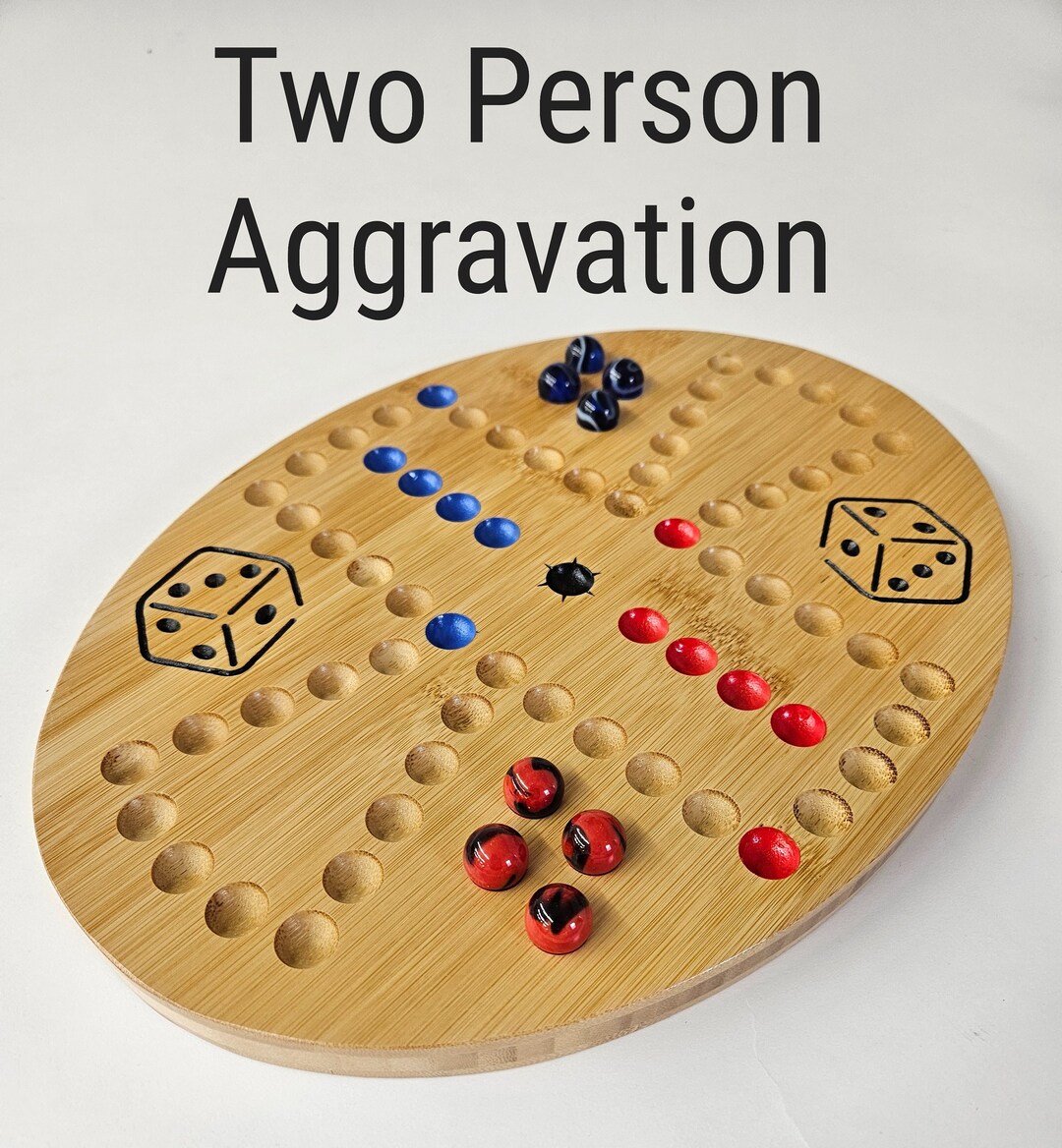 1 Board, Select Two Games: 2 Person Aggravation, Shut the Box, Chinese ...
