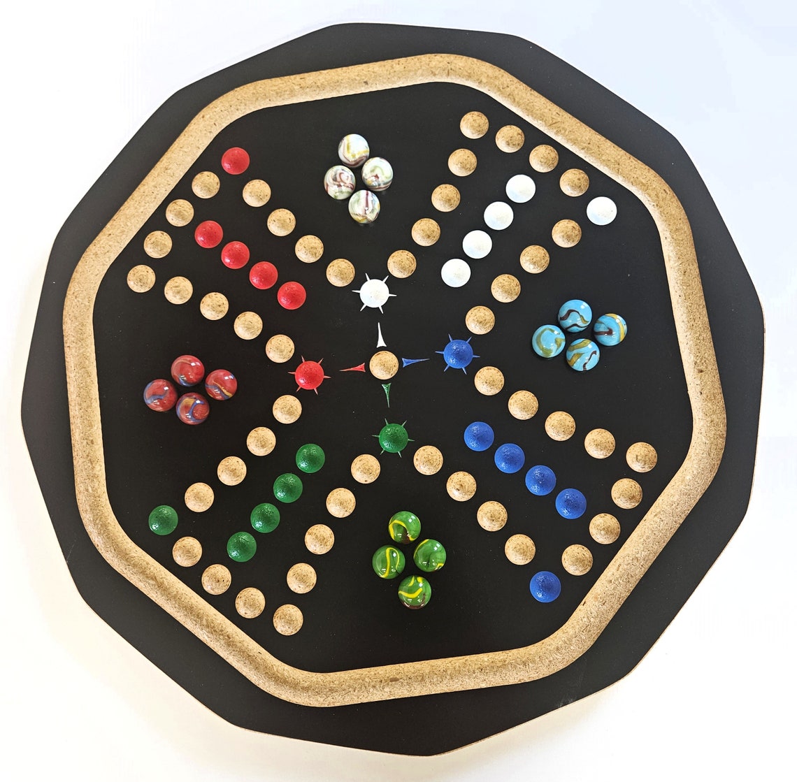 20” Aggravation Wahoo Marble Board Black Melamine Double Sided Fast ...