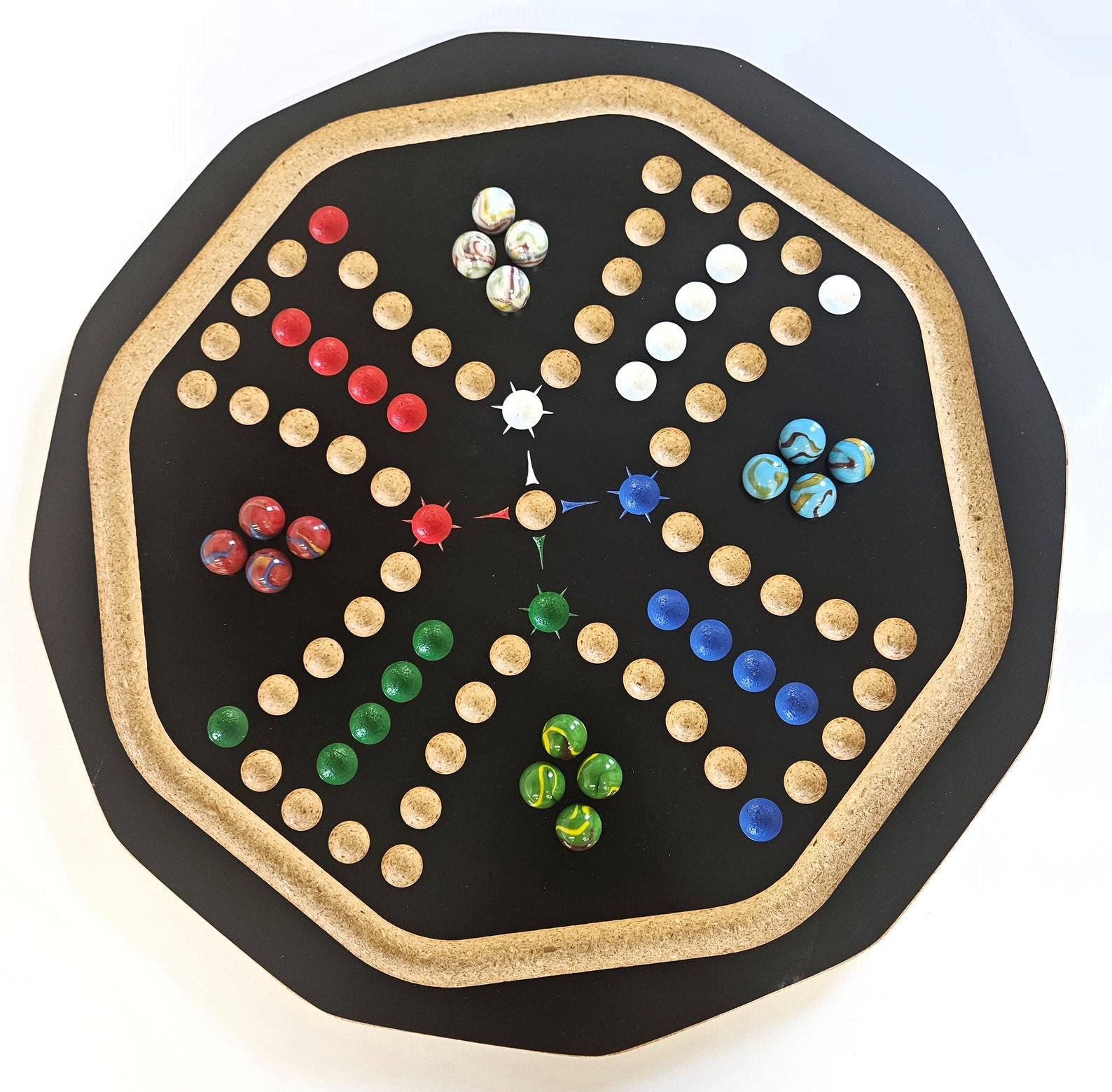 20” Aggravation Wahoo Marble Board Black Melamine Double Sided Fast ...