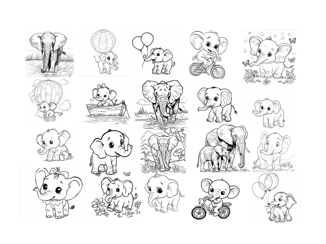 Cute Elephant Baby , 80 Printable Coloring Pages for Kids and Adults ...
