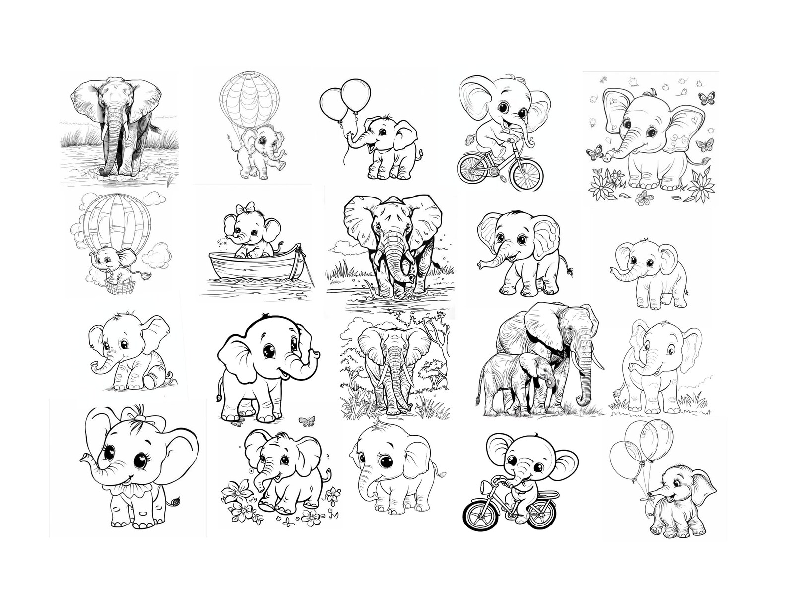Cute Elephant Baby , 80 Printable Coloring Pages for Kids and Adults ...