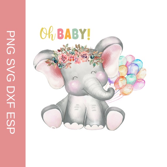 Elephant Svg File Pink Elephant Clip Art Girl Cricut Print - Etsy