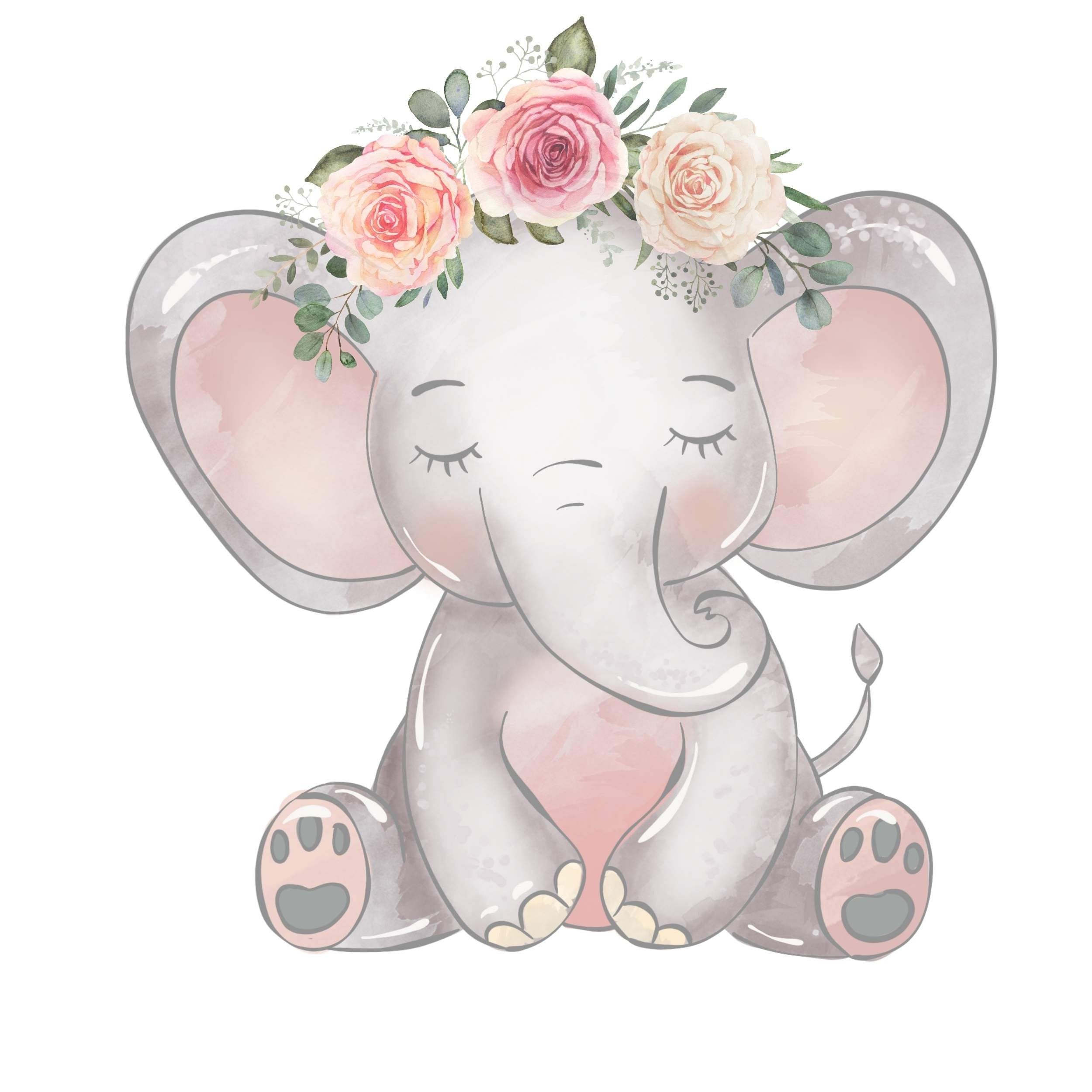 Elephant Svg File, Pink Elephant Clip Art, Girl Cricut Print and Cut ...