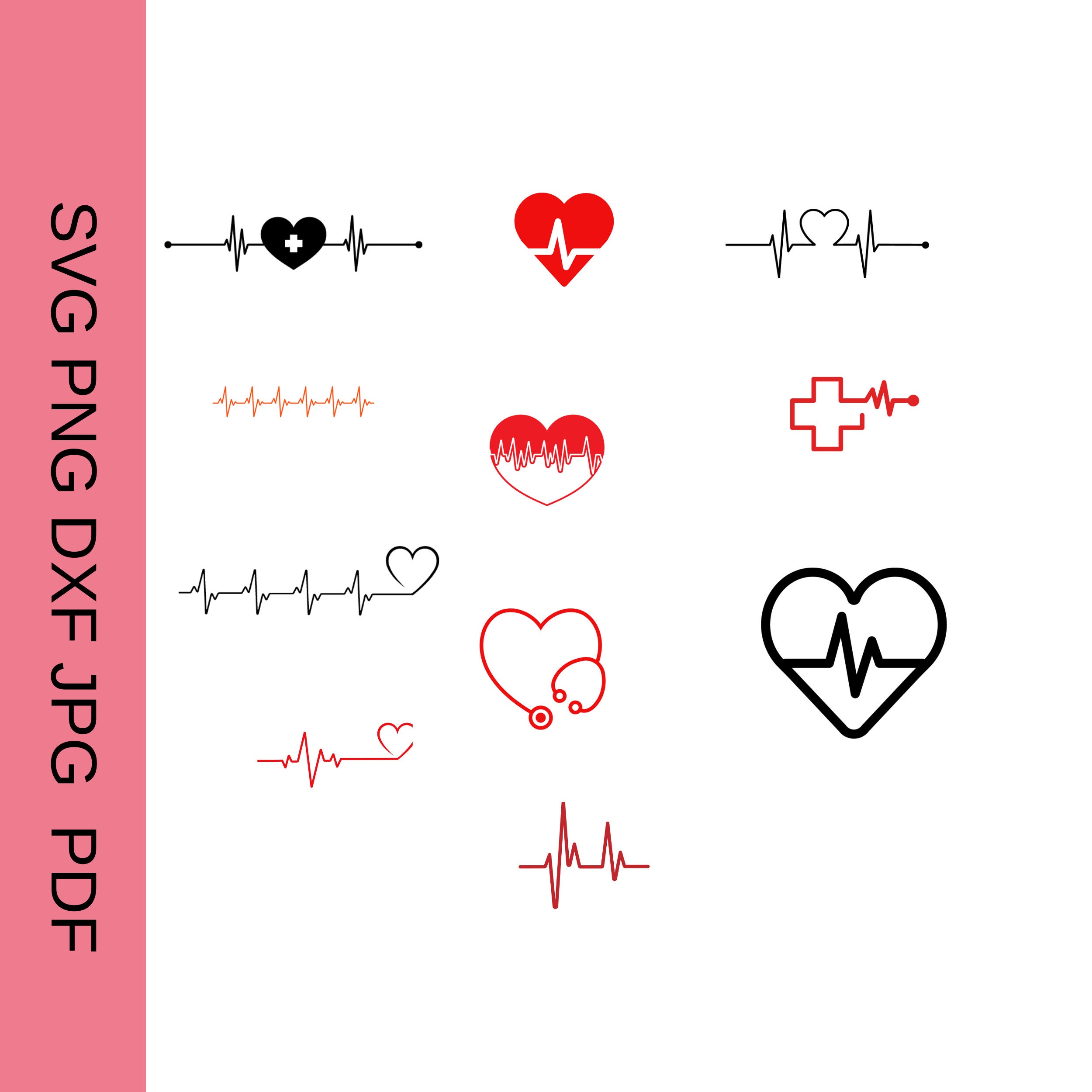 Heartbeat Svg Bundle Heart Beat Svg Heartbeat Clipart - Etsy Canada