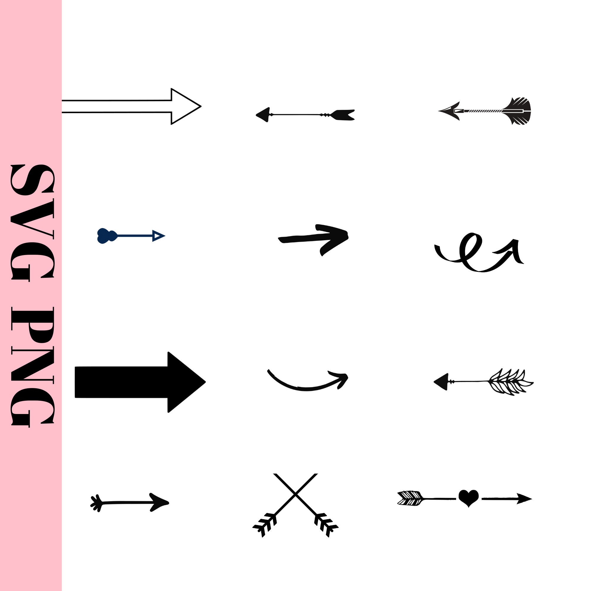 Arrow SVG Bundle Arrow Cut File Arrow Clipart Boho Tribal Arrows With ...